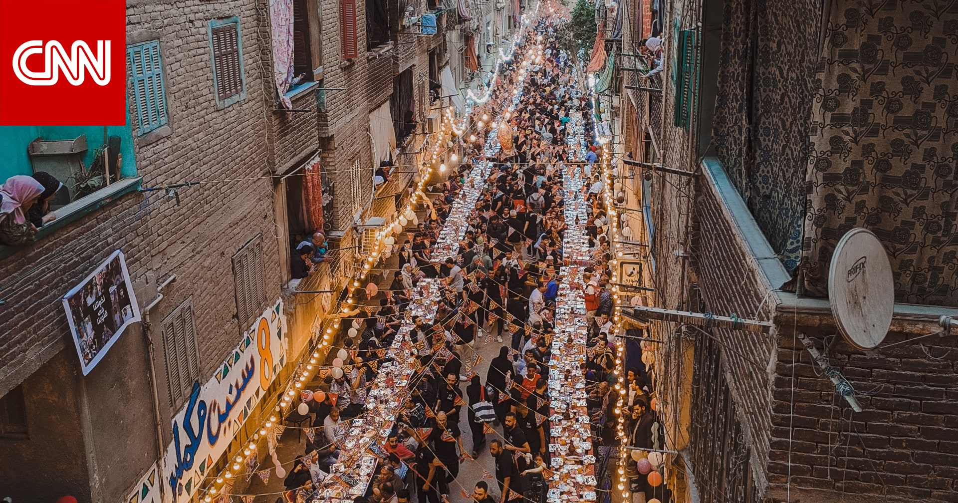 With a length of 1,000 meters, the longest breakfast table in Egypt ...