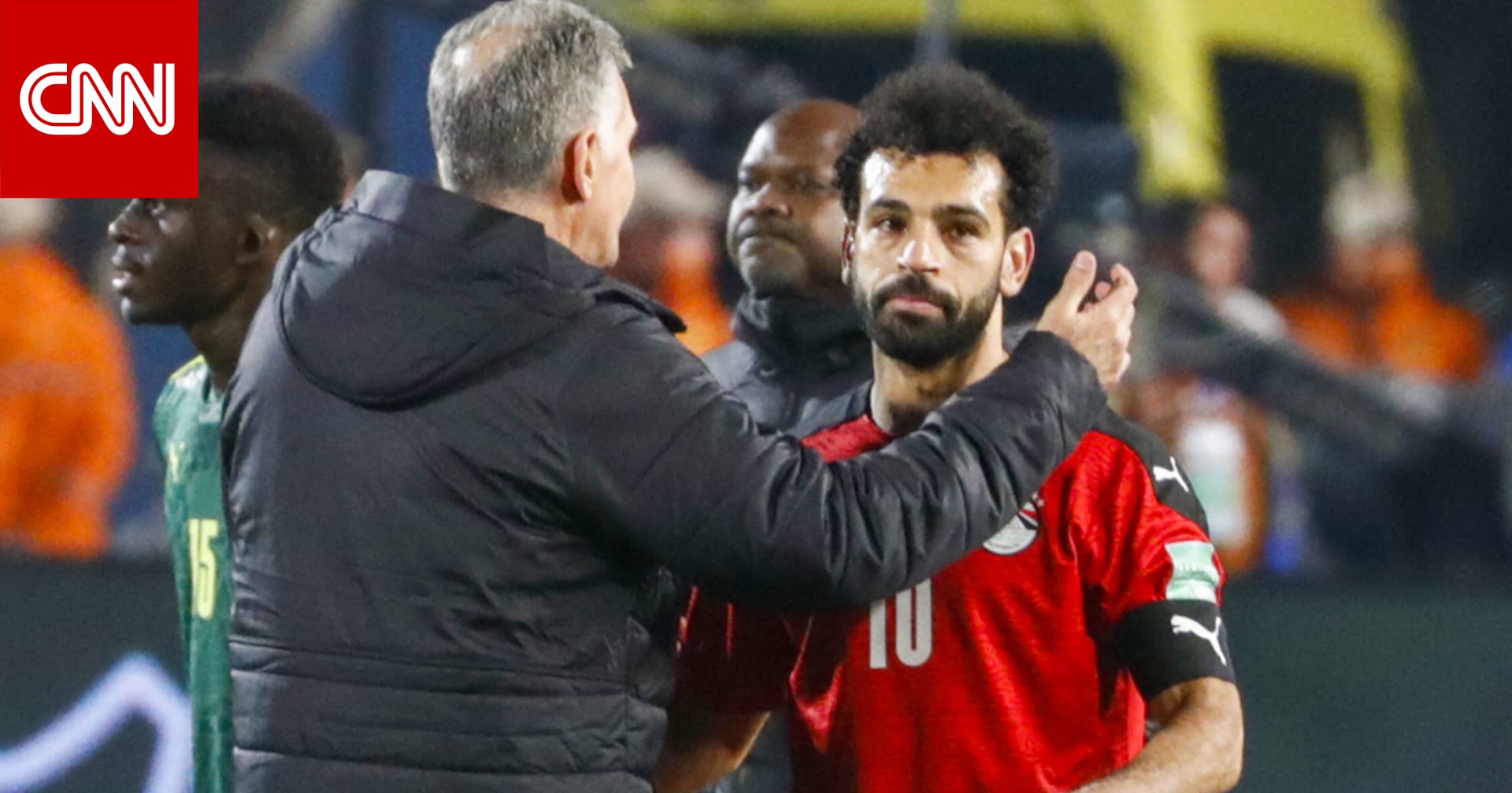 The laser covers half of Mohamed Salah's face in the Senegal match ...